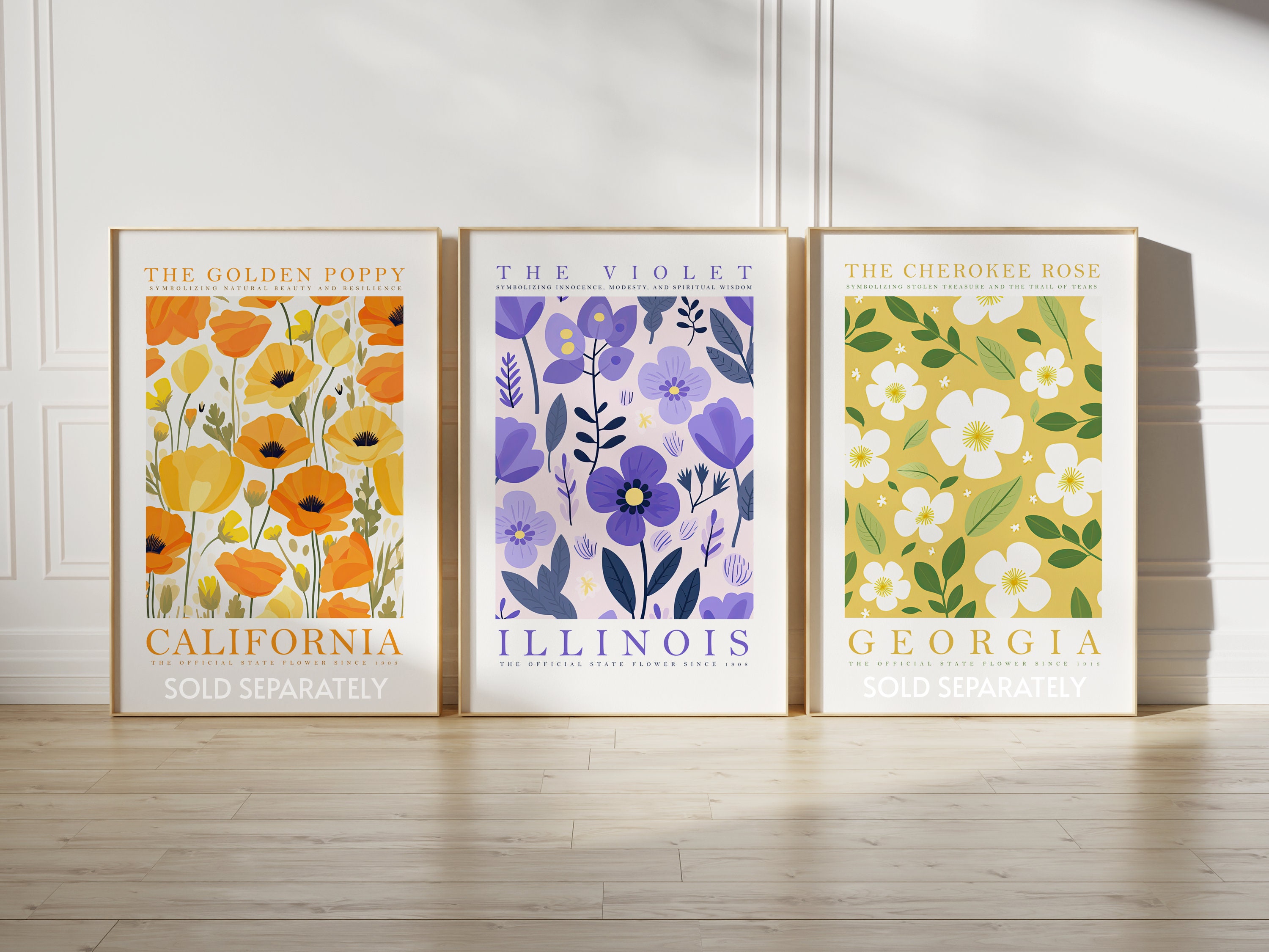 Illinois State Flower Print, the Violet, Flower Prints, Trendy Floral ...