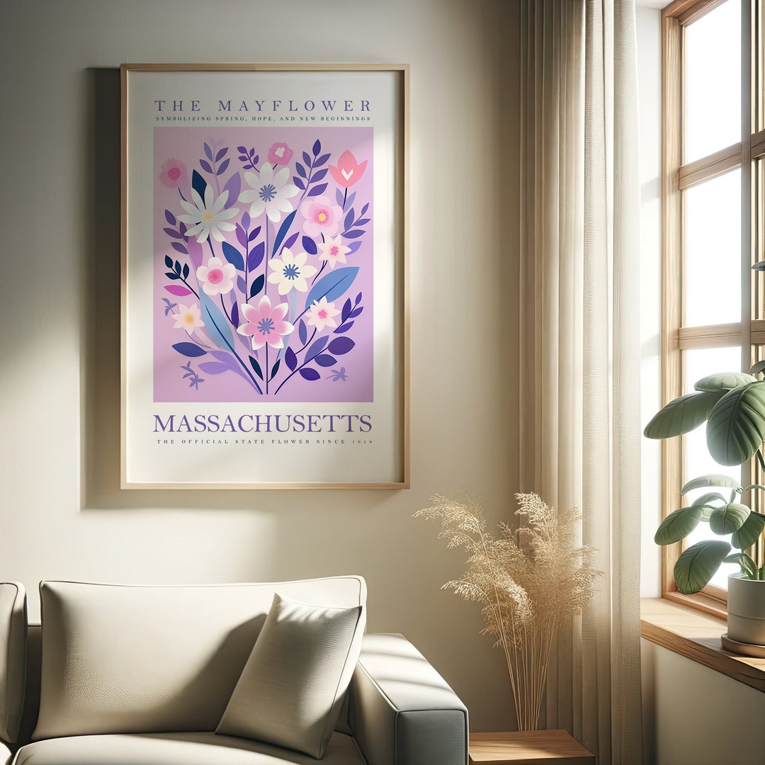 Massachusetts State Flower Print, the Mayflower, Flower Prints, Trendy ...