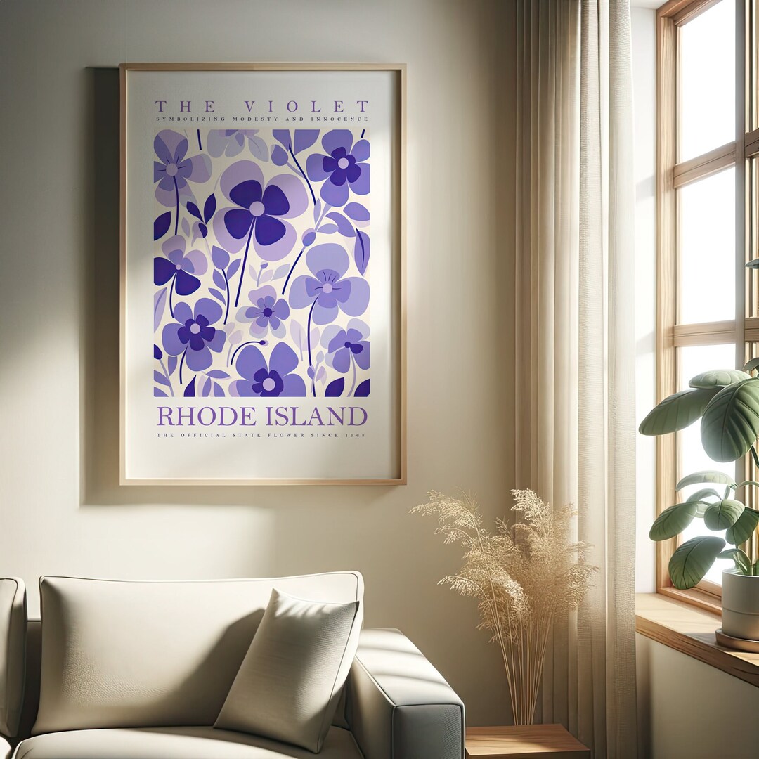 Rhode Island State Flower Print | Violet | Flower Prints | Trendy ...
