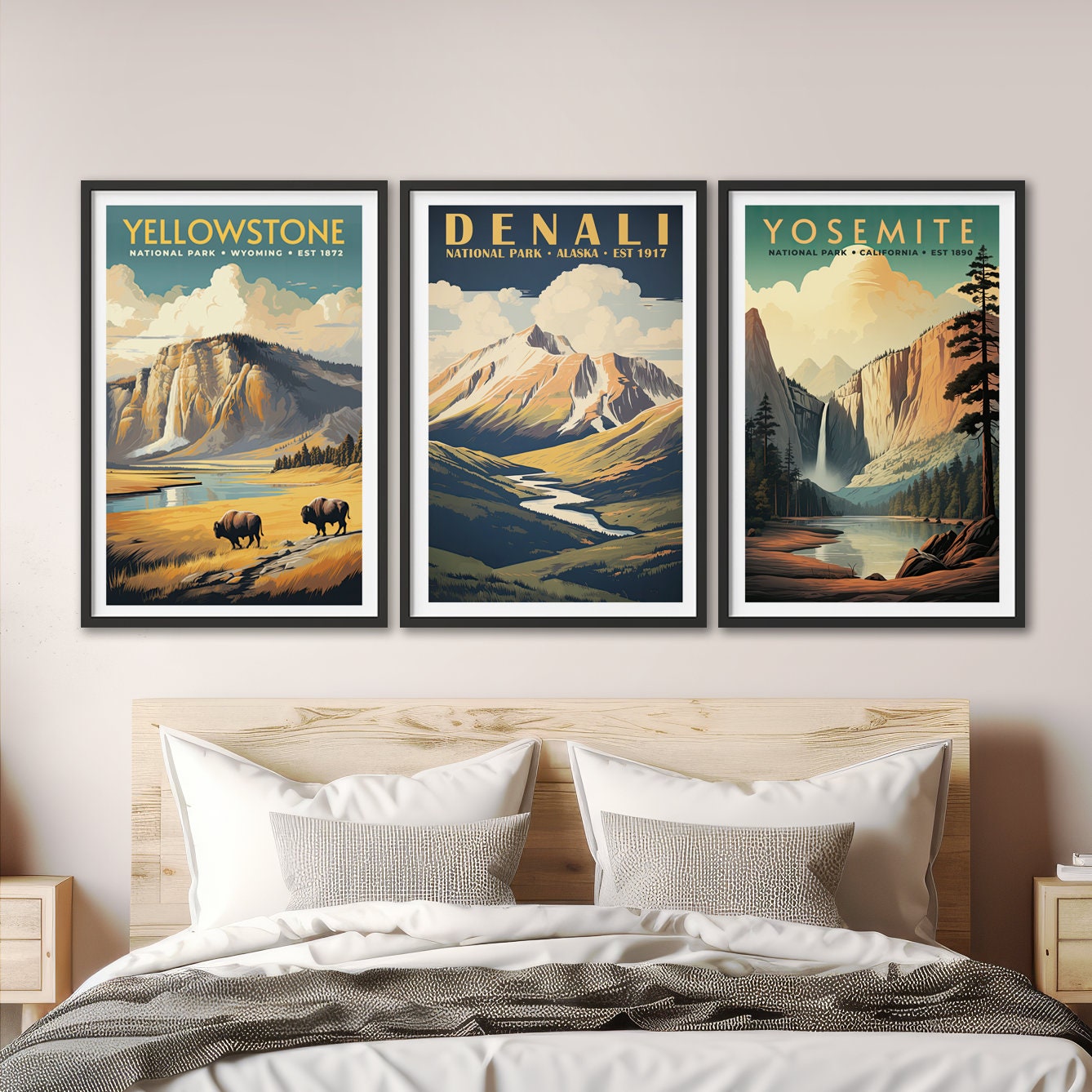Yosemite National Park Vintage Travel Poster, Print at Home Wall Art ...