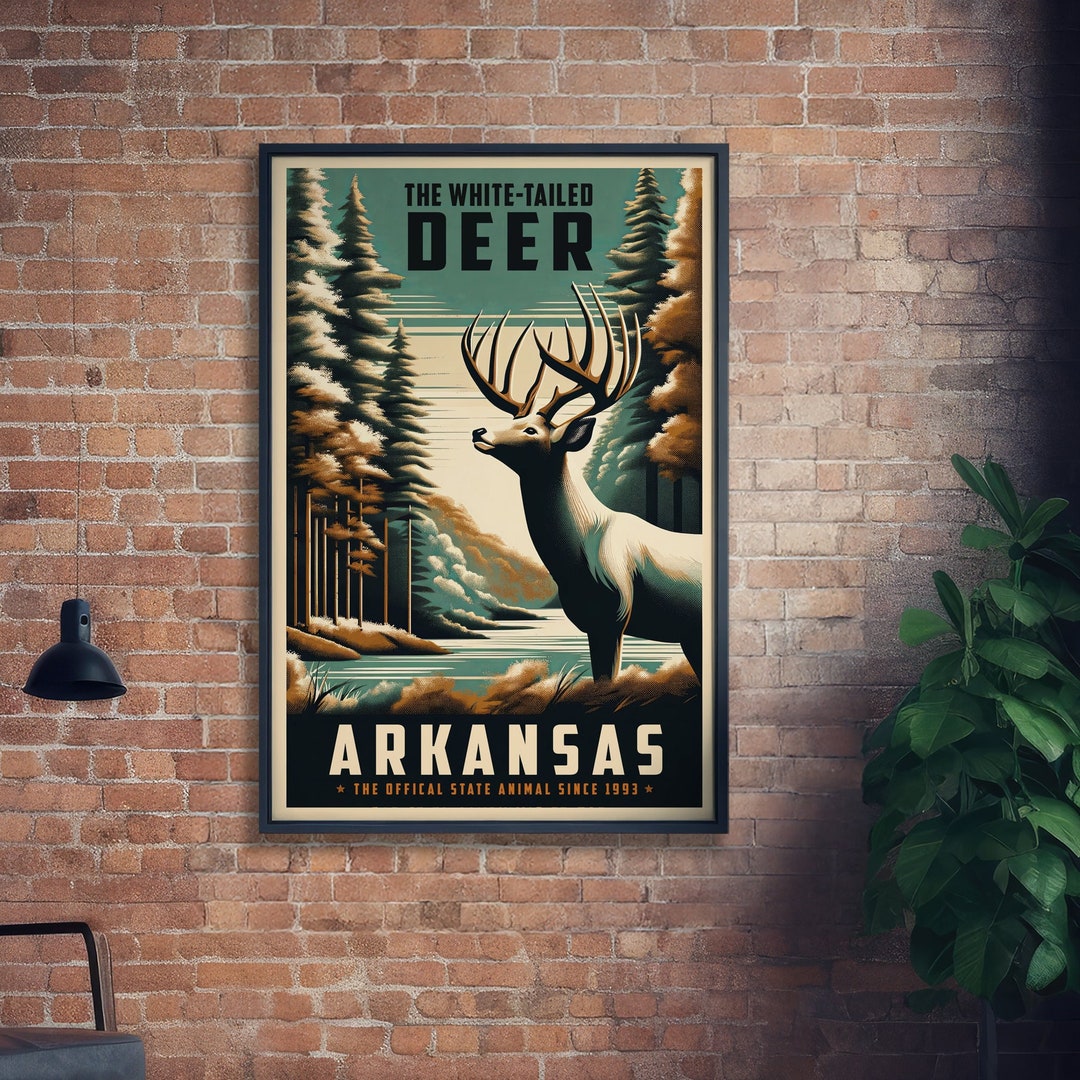 Arkansas State Animal | Vintage Prints | White-tailed Deer | Print at ...