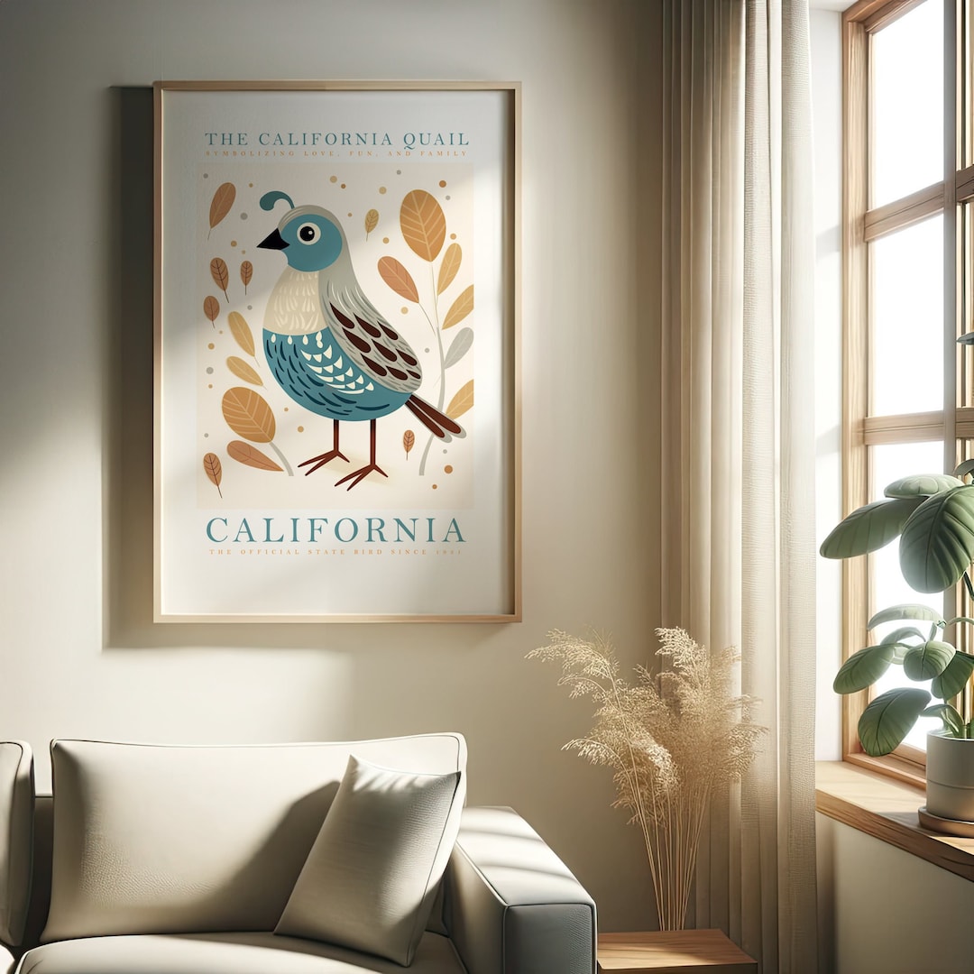 California State Bird Print | Quail | Print at Home | Wall Art ...