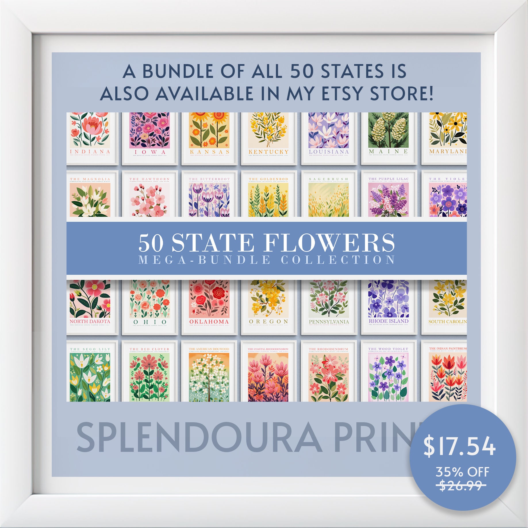Texas State Flower Print, Bluebonnet, Flower Prints, Trendy Floral ...
