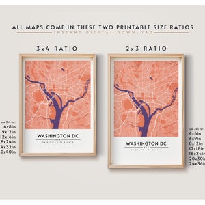 Washington DC City Map | 10 Color Variations | City Map Prints ...