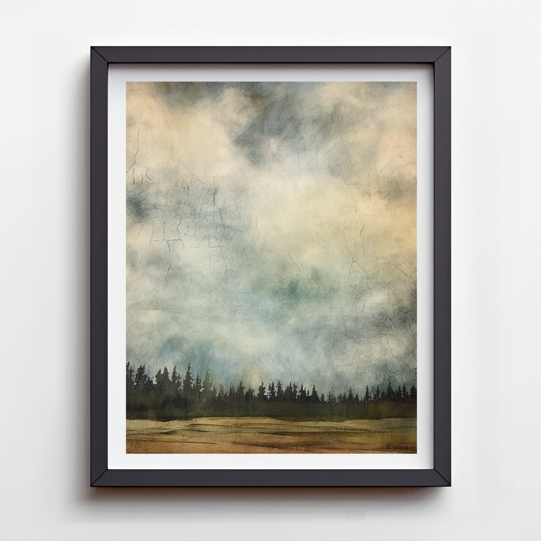 Printable Watercolor Skyscape Artwork, Instant Digital Download, Sky ...