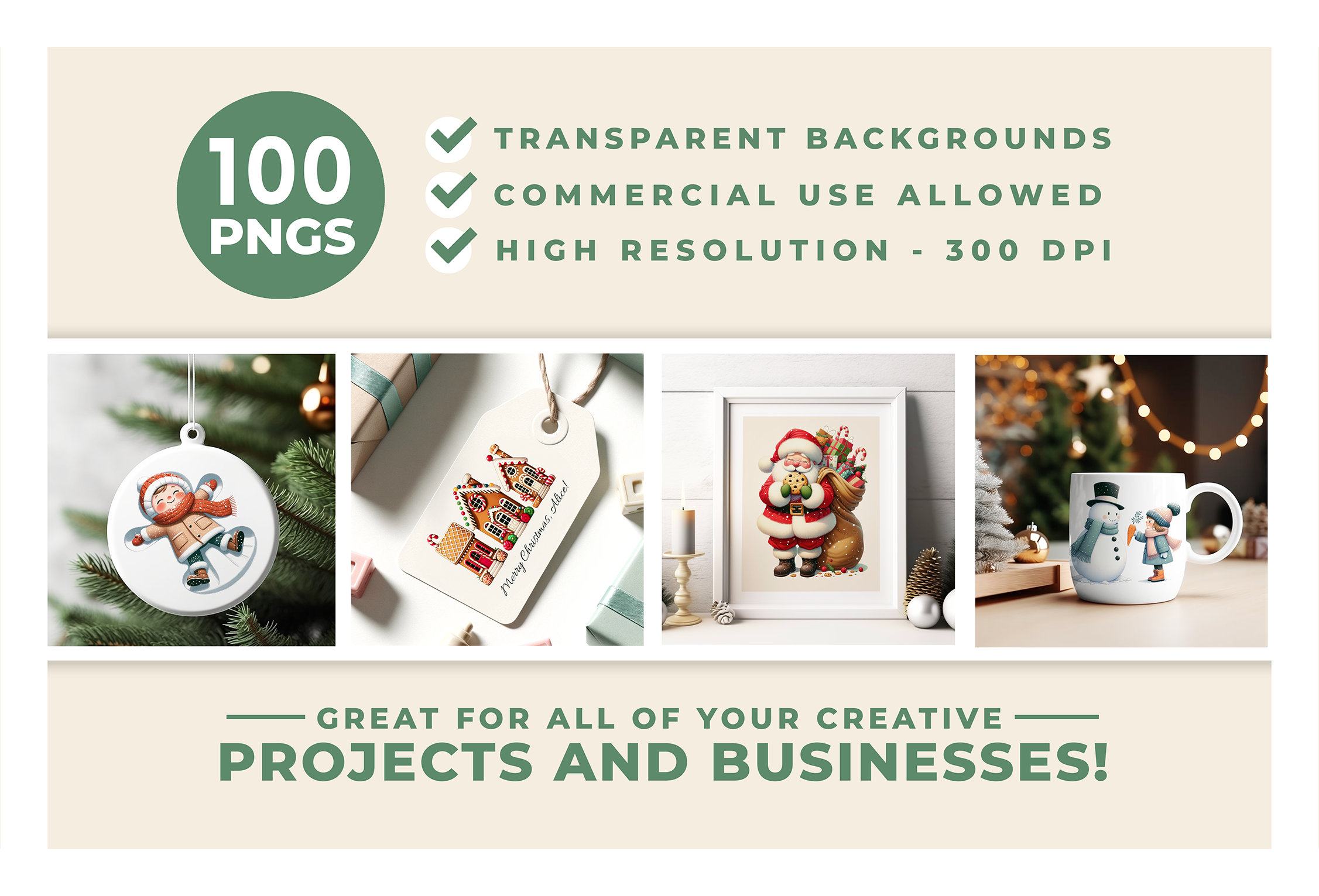 Christmas Clipart Bundle Storybook Style Santa Claus - Etsy