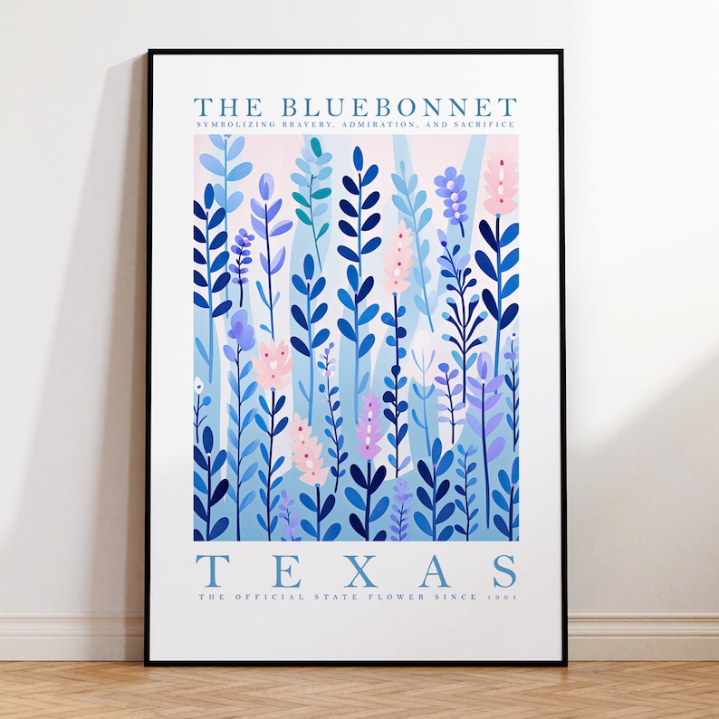 Texas State Flower Print, Bluebonnet, Flower Prints, Trendy Floral ...