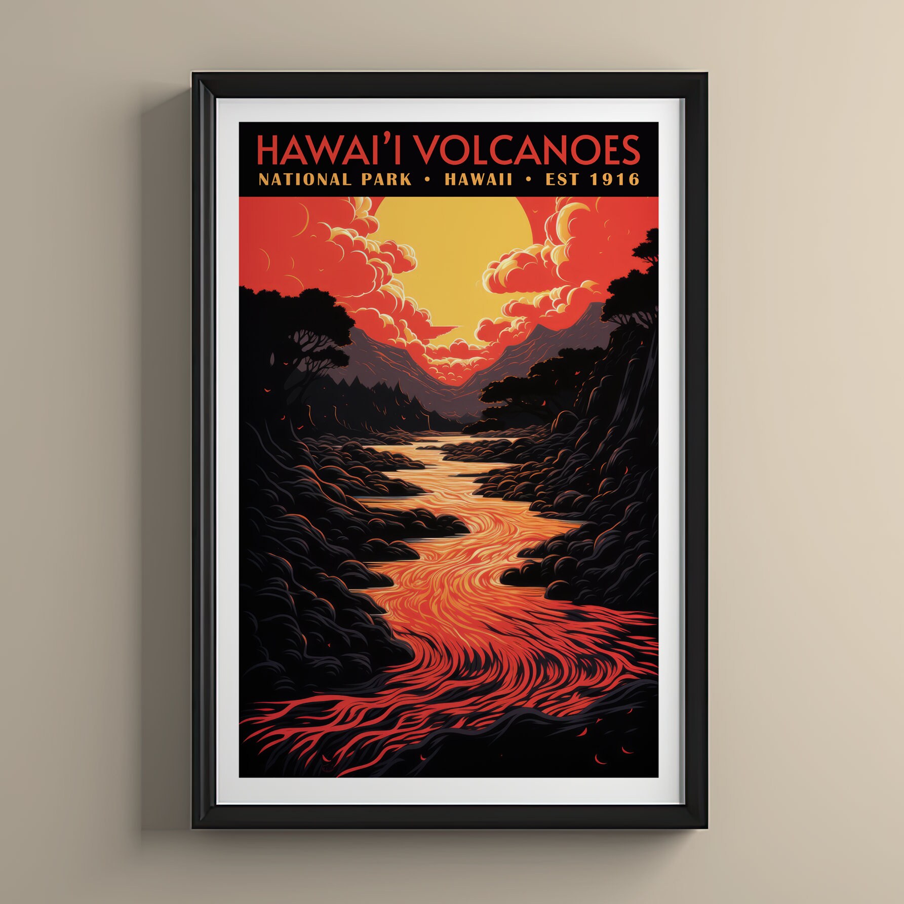 Hawaii Volcanoes National Park Vintage Travel Poster Print at - Etsy