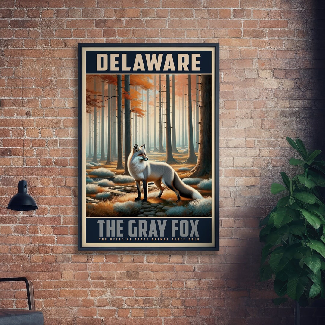 Delaware State Animal | Vintage Prints | Gray Fox | Print at Home ...