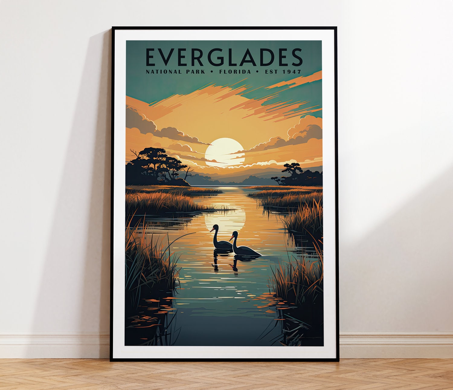 Everglades National Park Vintage Travel Poster, Print at Home Wall Art ...