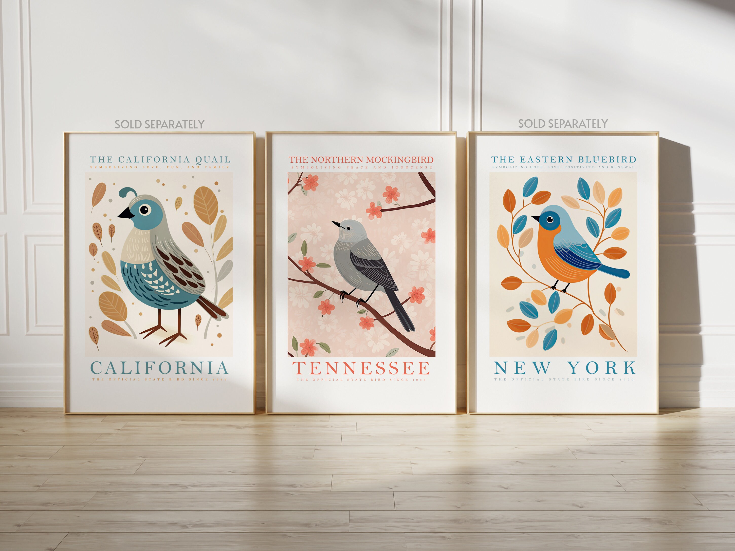 Tennessee State Bird Print Mockingbird Print at Home Wall Art PRINTABLE ...