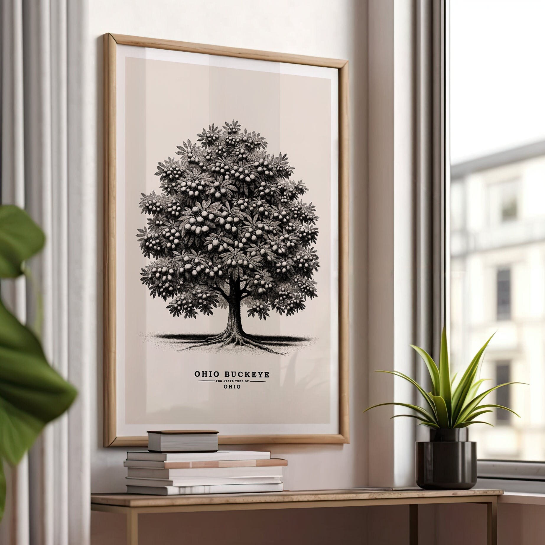 Ohio Buckeye State Tree Vintage Sketch Tree Poster Antique - Etsy