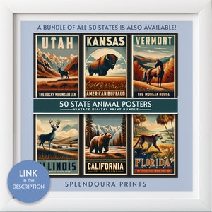 Indiana State Animal | Vintage Prints | Cardinal | Print at Home | Wall ...