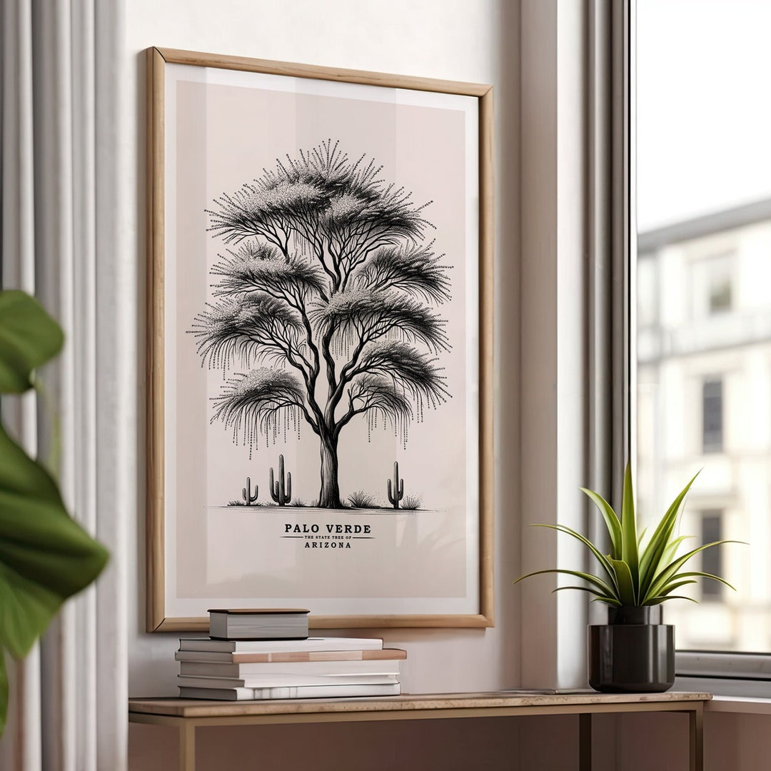Arizona State Tree, Palo Verde, Vintage Sketch, Tree Poster, Antique ...