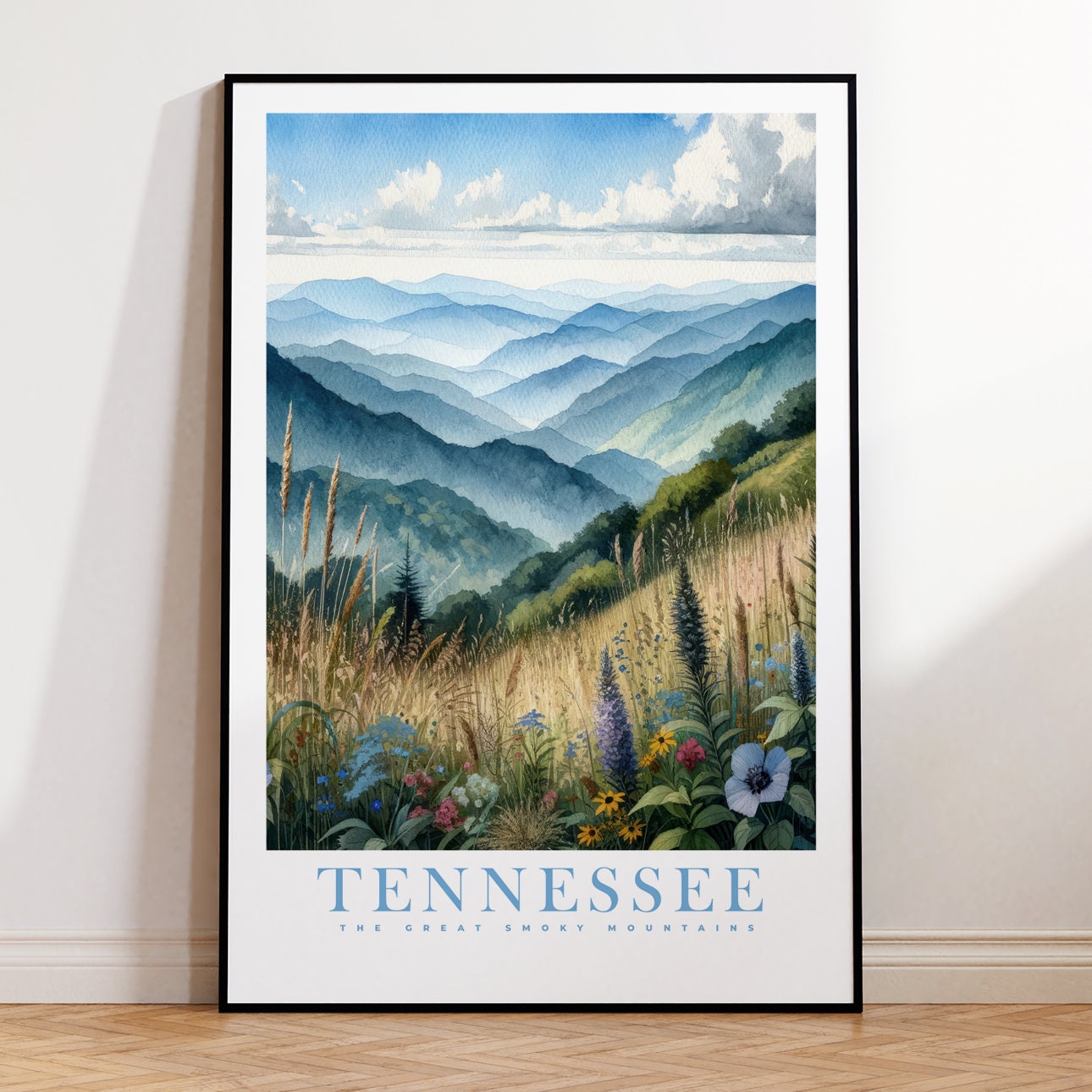 Tennessee Watercolor Print | Great Smoky Mountains | 50 US States ...