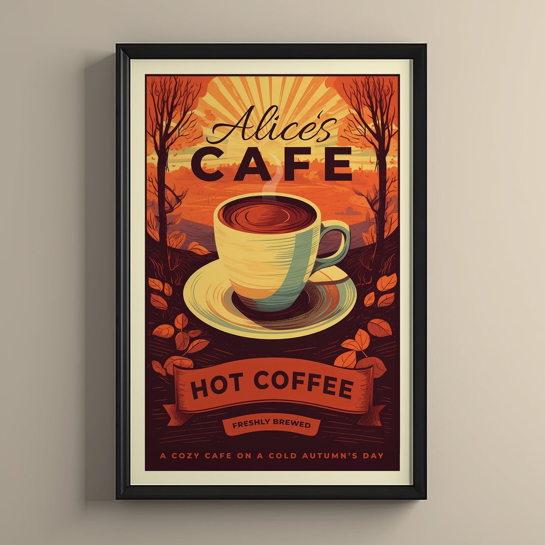 Custom Coffee Cafe Print, Trendy Wall Art, Digital Download Print ...