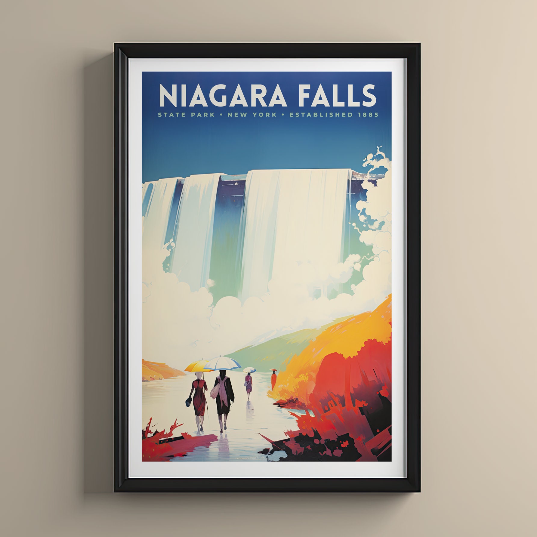 Niagara Falls State Park Vintage Travel Poster, Print at Home Wall Art ...