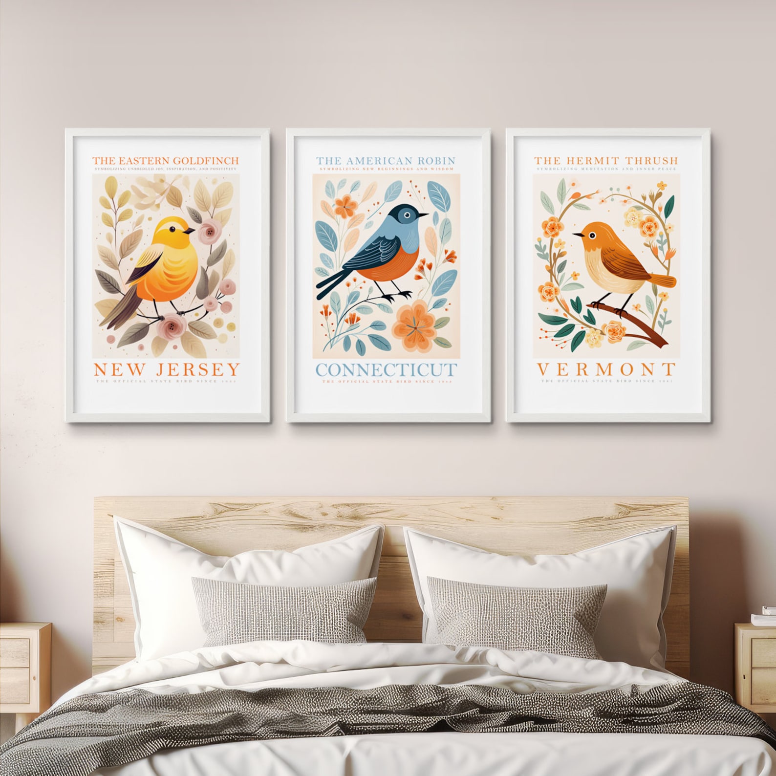 50 State Birds Gallery Wall Set, All 50 States Bundle, Bird Prints ...