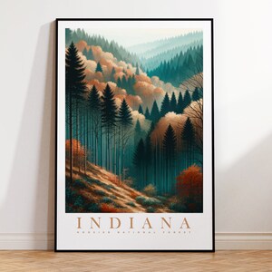 Indiana Watercolor Print | Hoosier Forest | 50 US States Collection ...