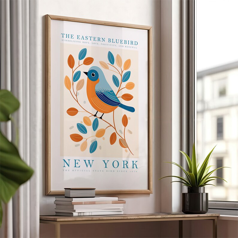 New York State Bird Print | Eastern Bluebird | Print at Home | Wall Art ...
