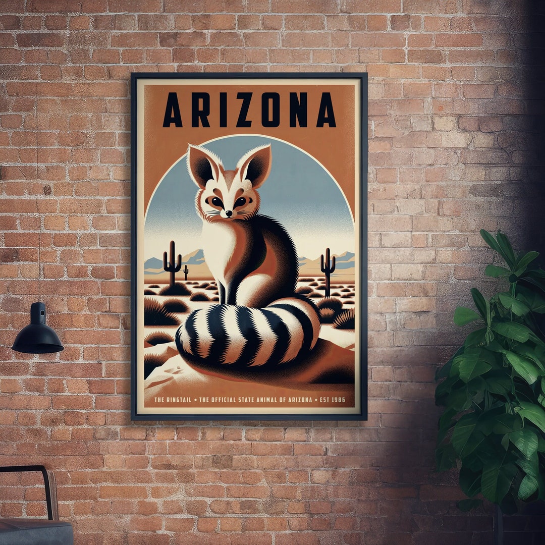 Arizona State Animal | Vintage Prints | the Ringtail | Print at Home ...