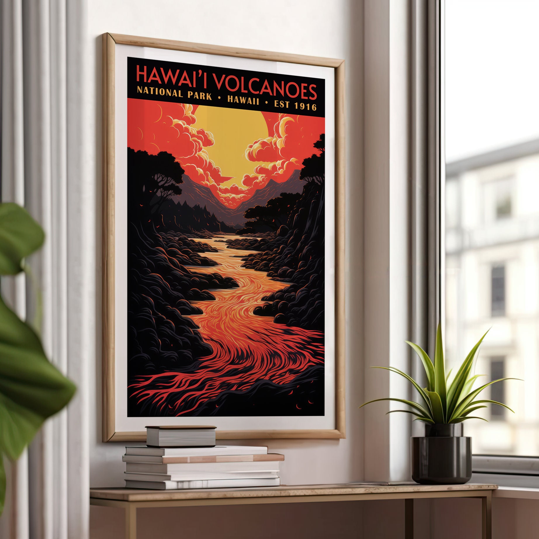 Hawaii Volcanoes National Park Vintage Travel Poster Print at - Etsy