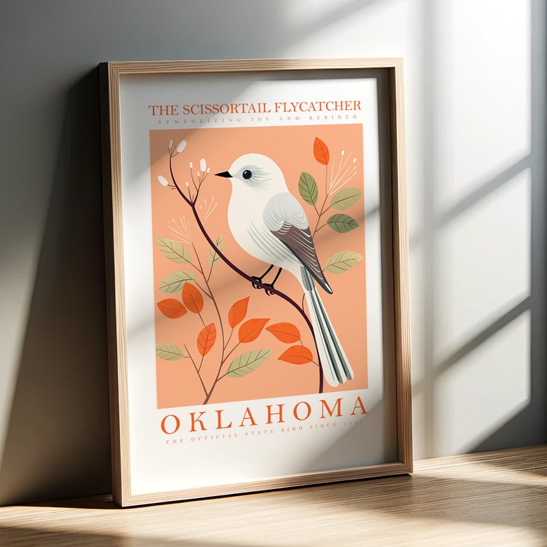 Oklahoma State Bird Print | Scissortail Flycatcher | Print at Home ...