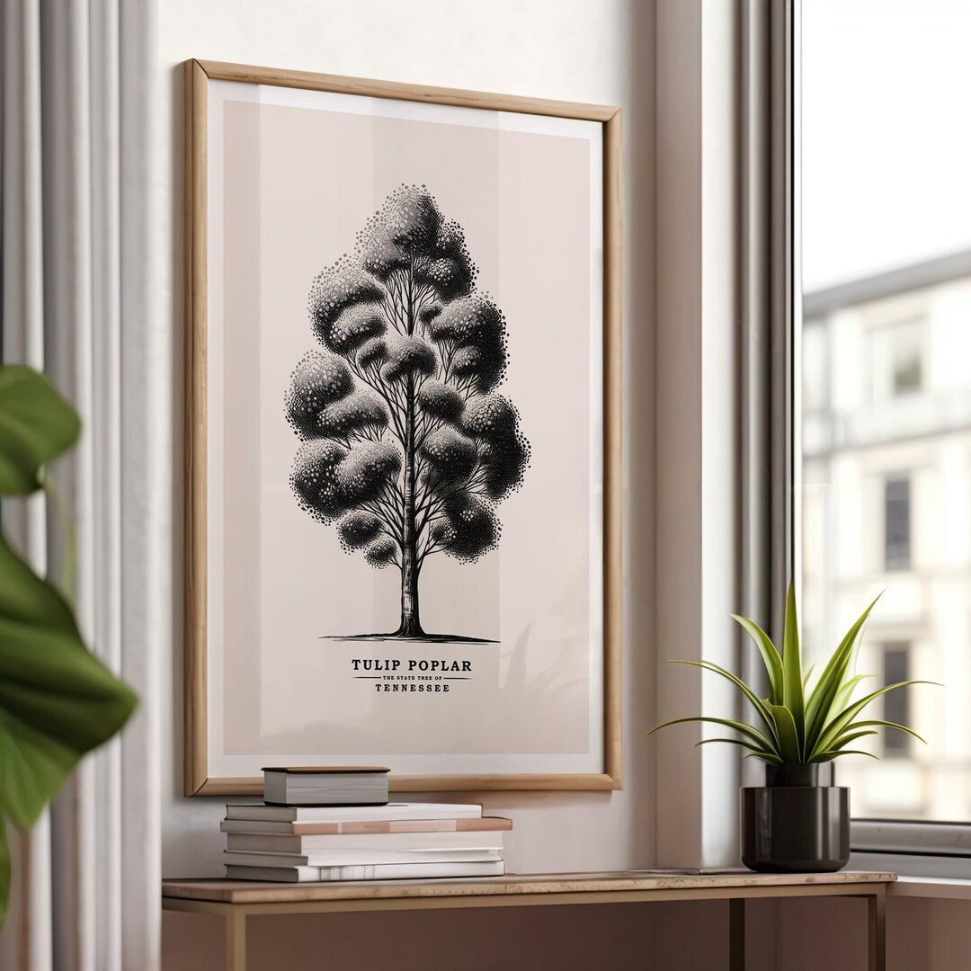 Tennessee Tulip Poplar, State Tree, Vintage Sketch, Tree Poster ...
