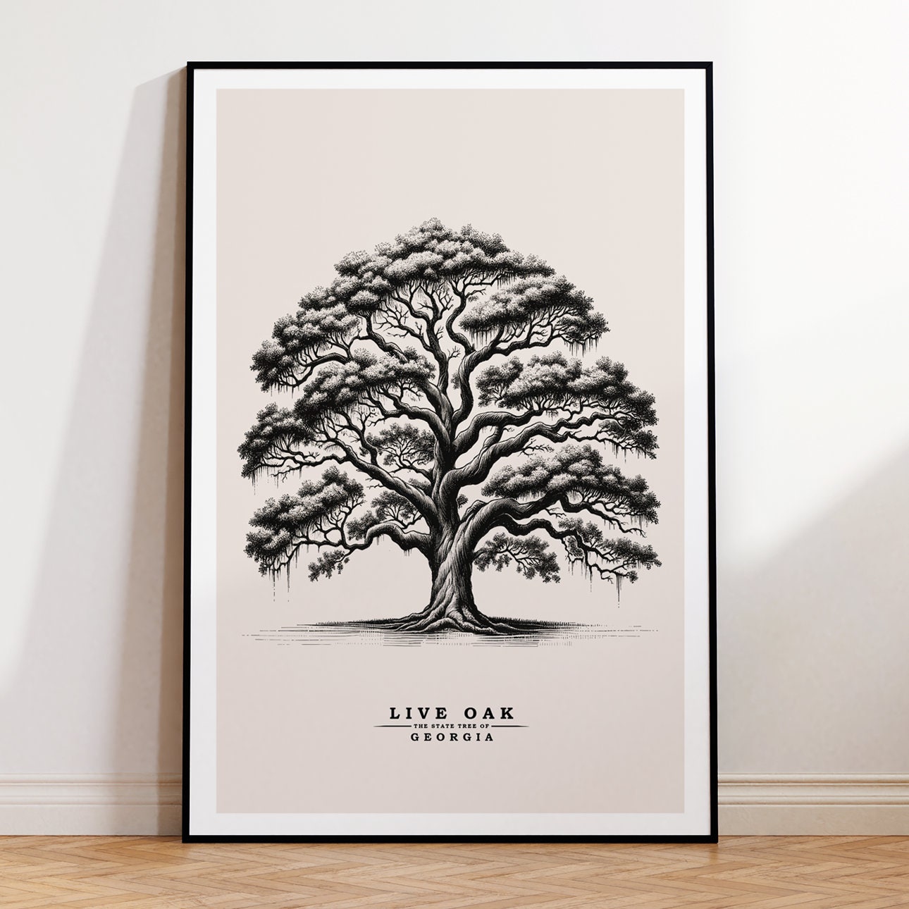 Georgia Live Oak, State Tree, Vintage Sketch, Tree Poster, Antique Tree ...