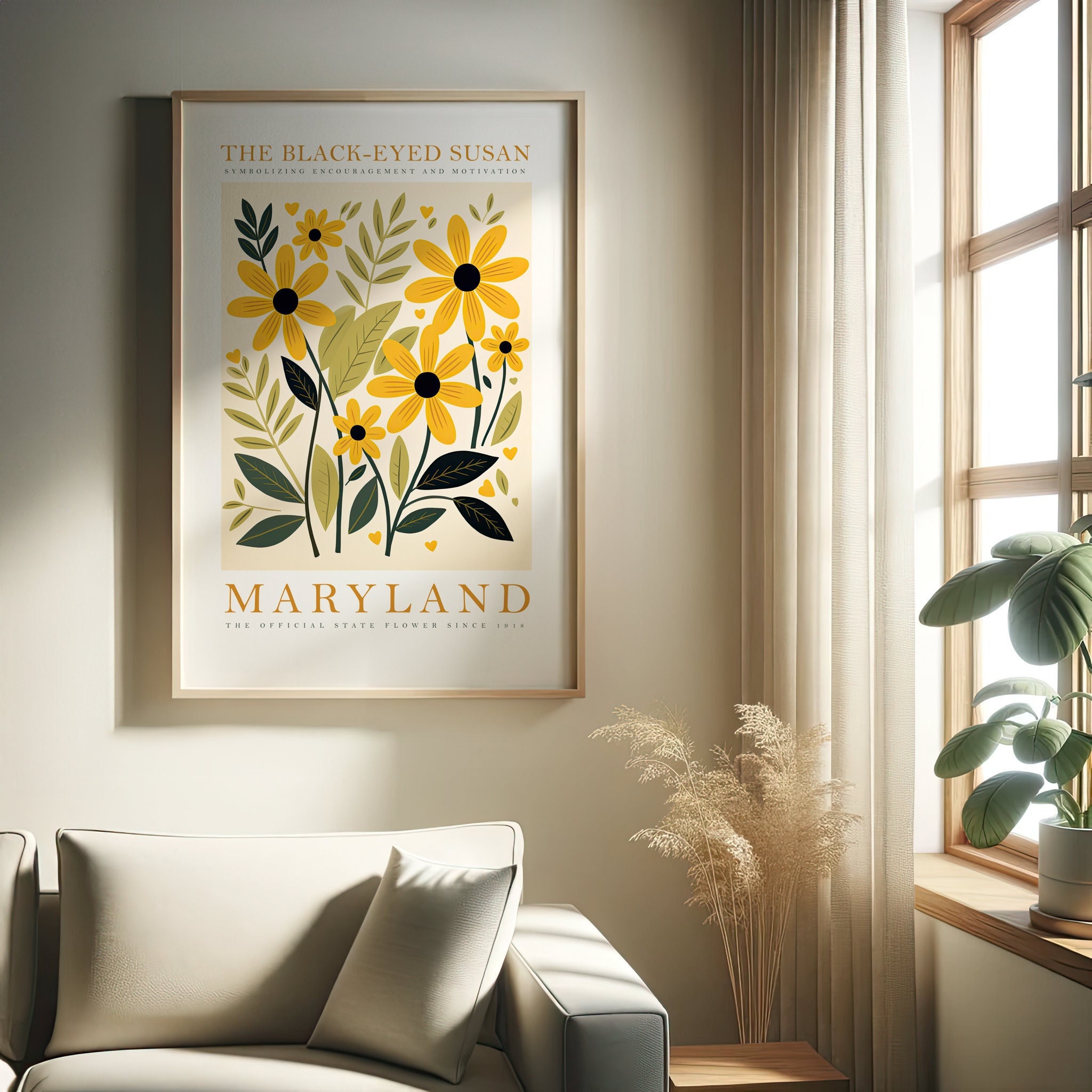 Maryland State Flower Print Black-eyed Susan Flower Prints Trendy ...