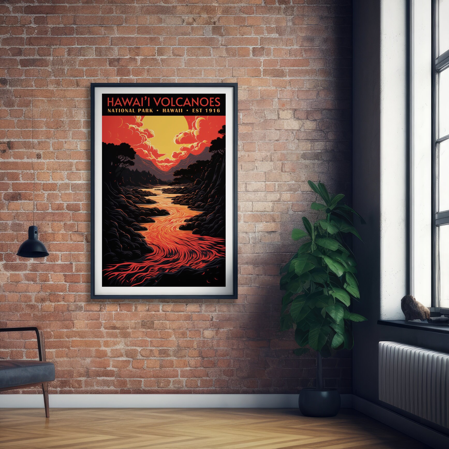 Hawaii Volcanoes National Park Vintage Travel Poster Print at - Etsy