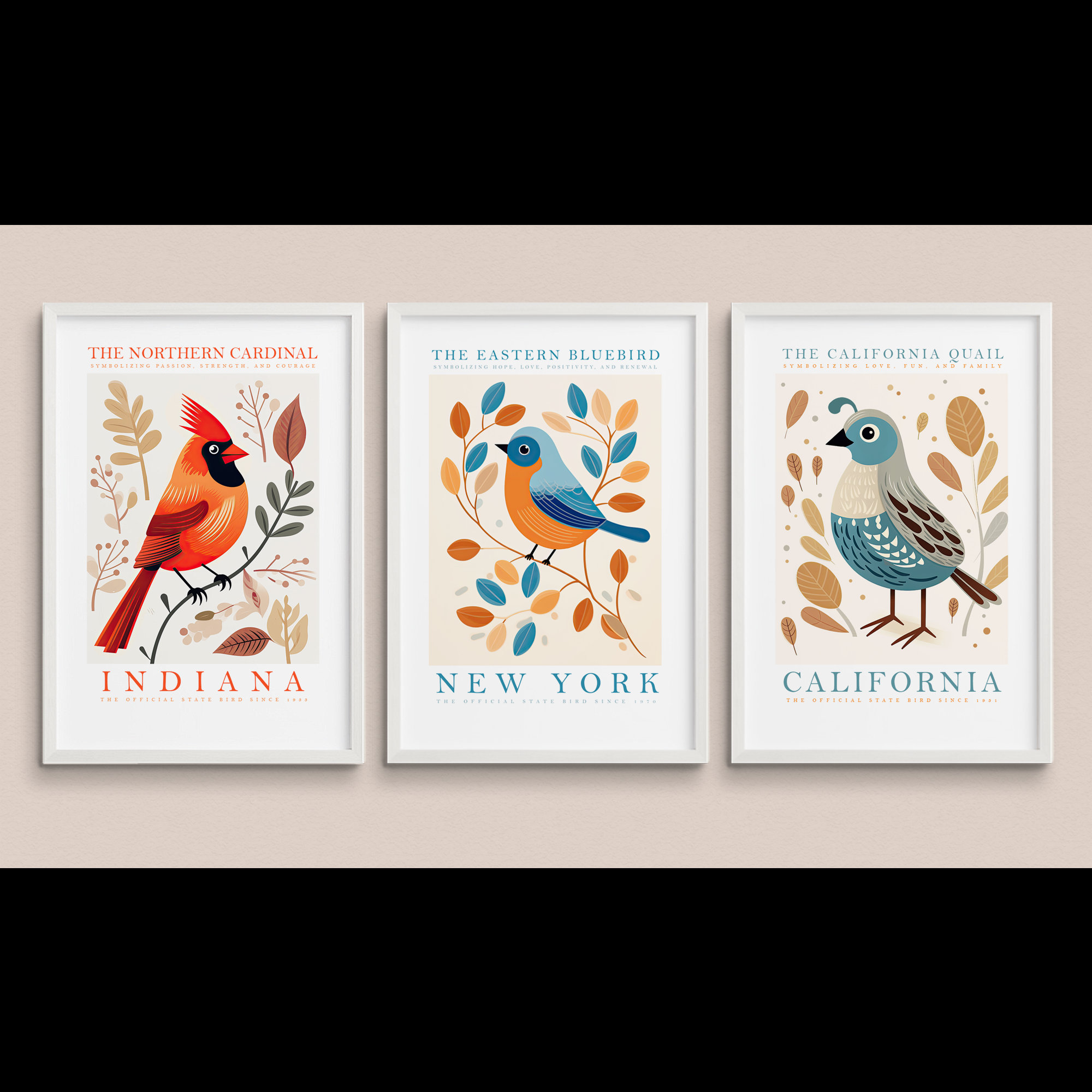50 State Birds Gallery Wall Set All 50 States Bundle Bird - Etsy