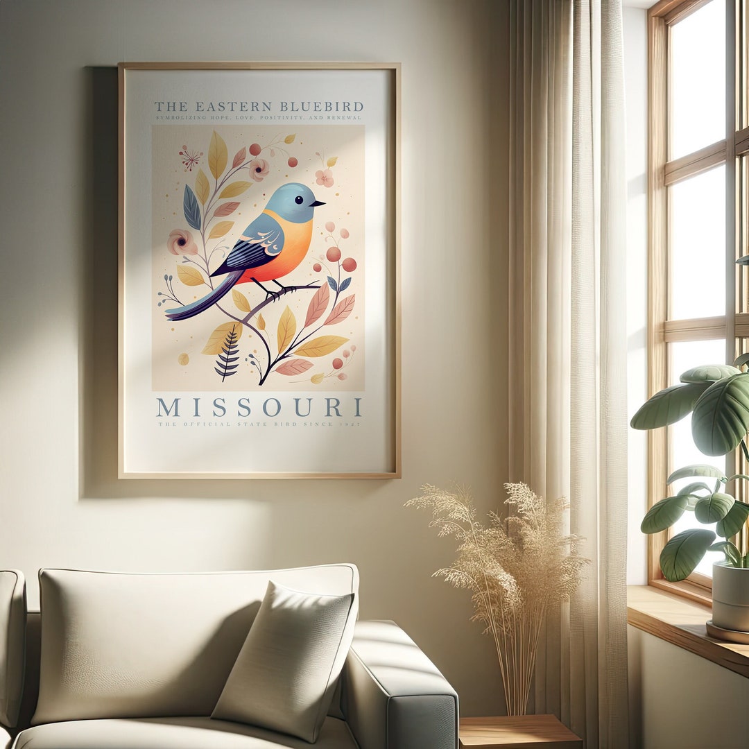 Missouri State Bird Print | Eastern Bluebird | Print at Home | Wall Art ...