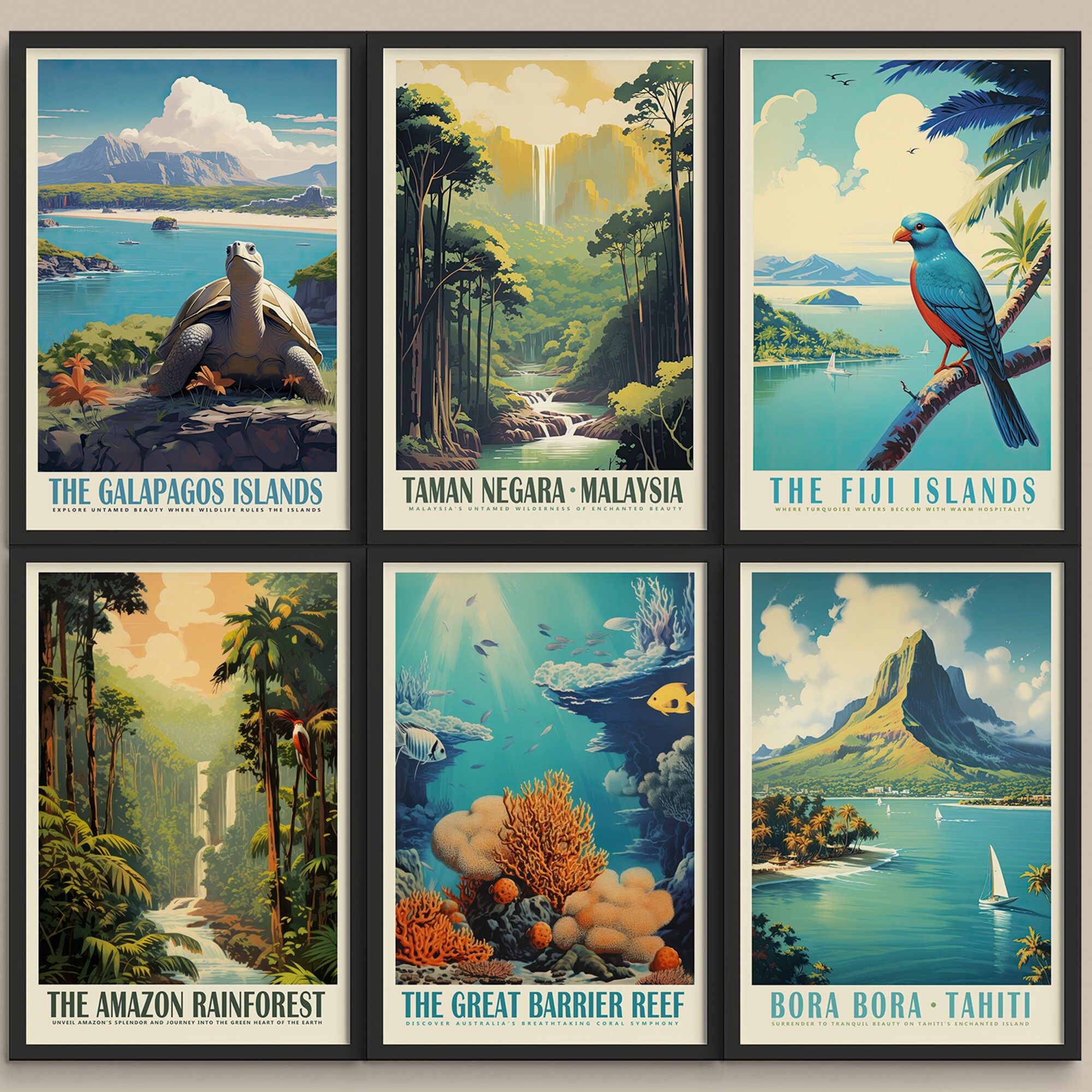 Natural Wonders Travel Posters Bundle, Set of 18 Prints, National Parks ...