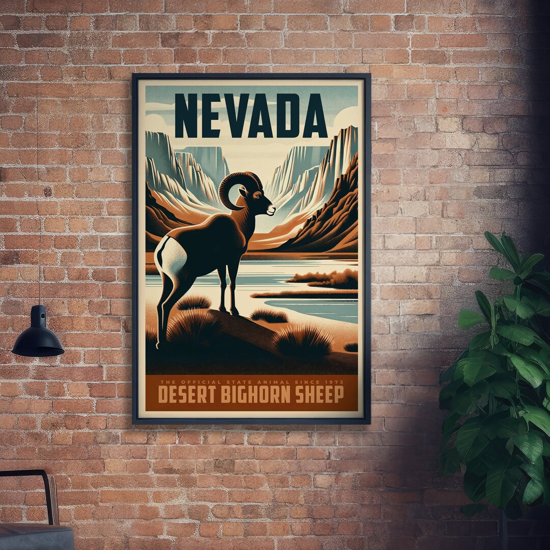 Nevada State Animal | Vintage Prints | Desert Bighorn Sheep | Print at ...