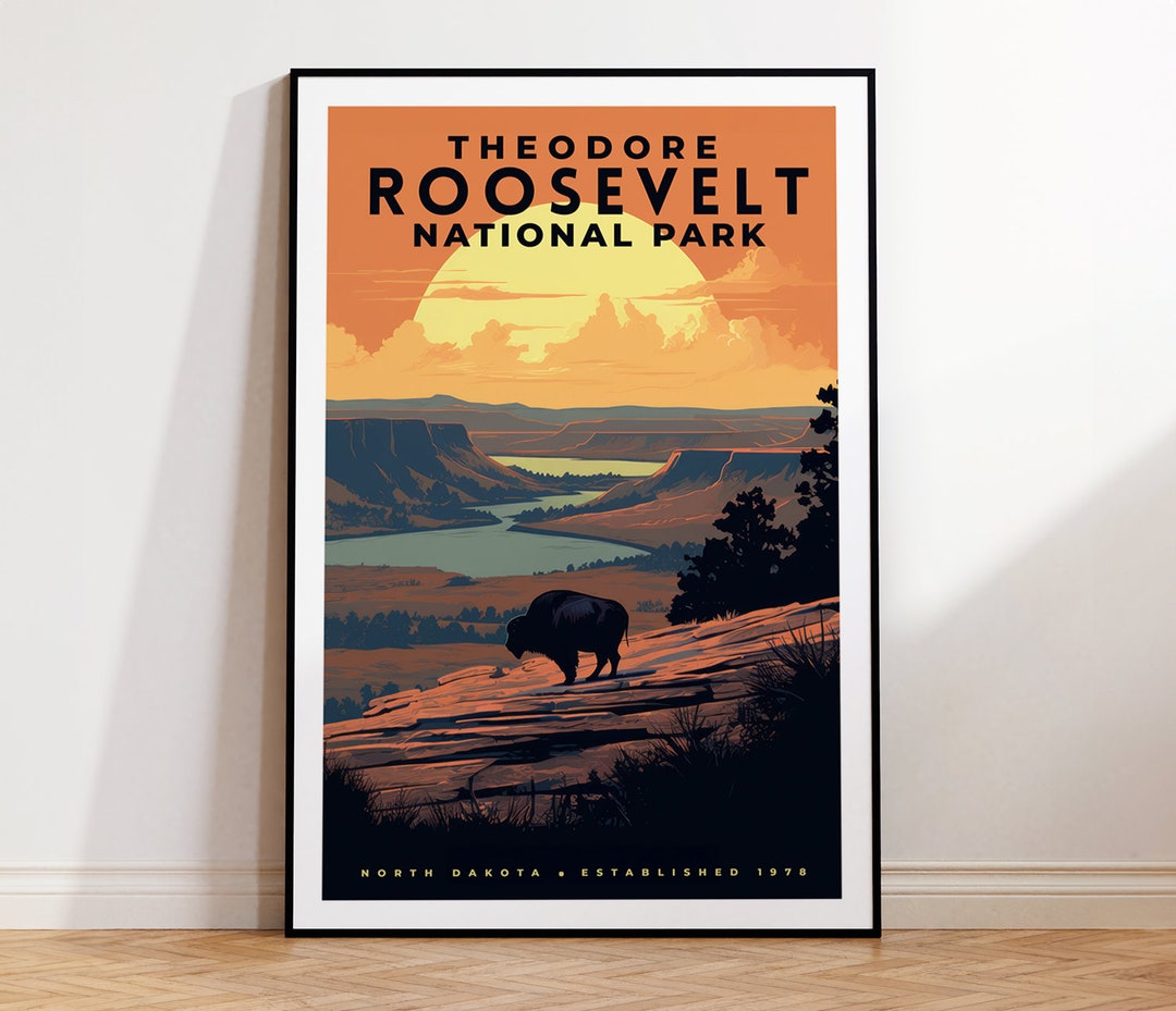 Theodore Roosevelt National Park Vintage Travel Poster, Print at Home ...