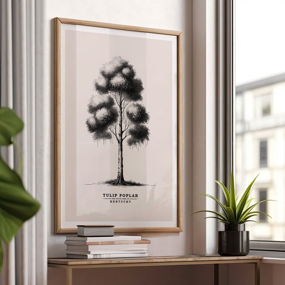 Kentucky State Tree | Tulip Poplar | Vintage Sketch | Tree Poster ...
