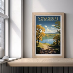 Voyageurs National Park Vintage Travel Poster, Print at Home | Wall Art ...