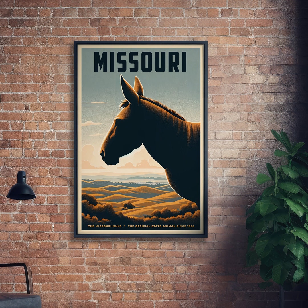 Missouri State Animal | Vintage Prints | Missouri Mule | Print at Home ...