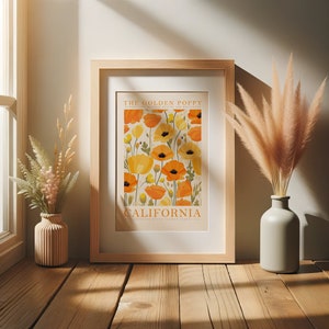 California State Flower Print, Golden Poppy, Flower Prints, Trendy ...