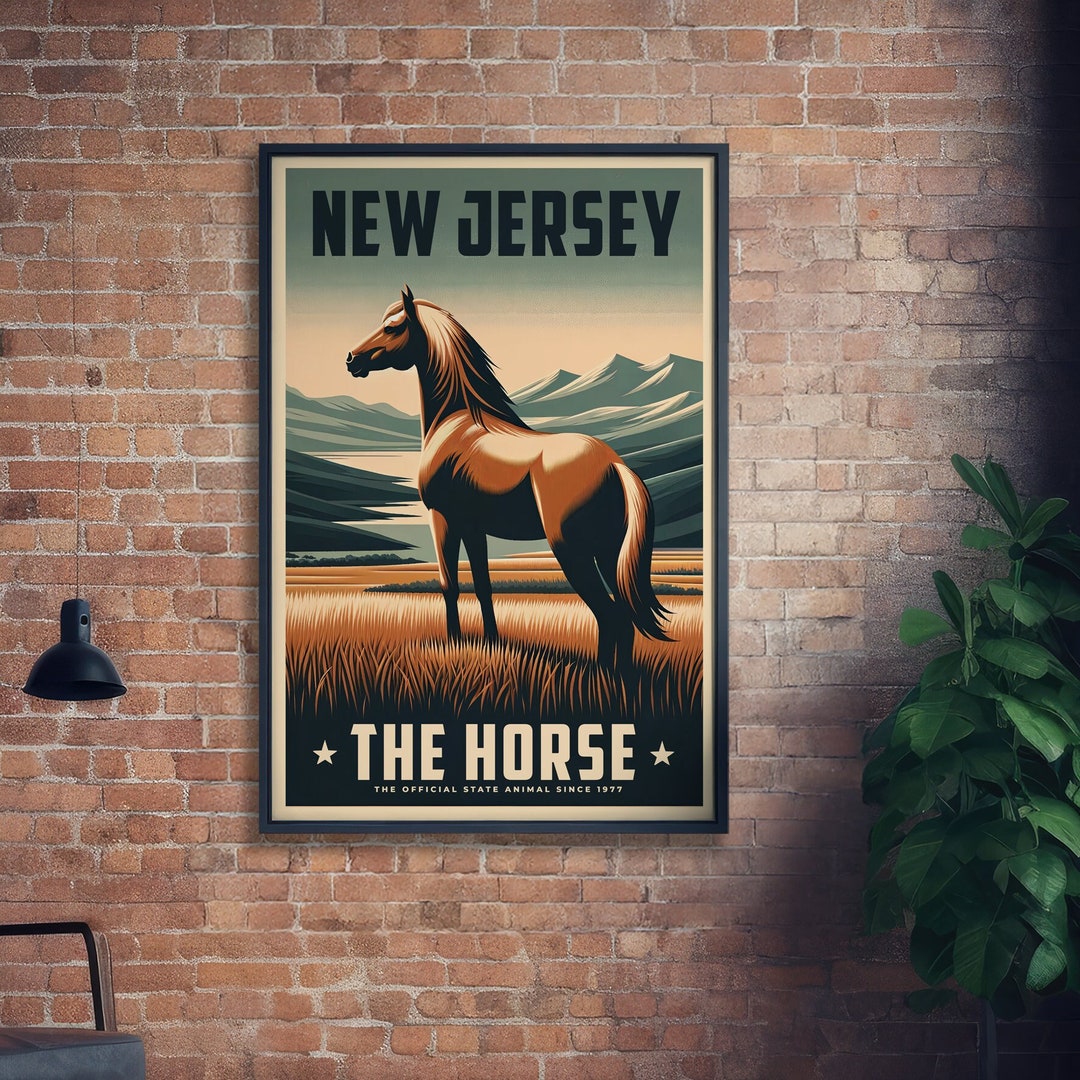 New Jersey State Animal | Vintage Prints | Horse | Print at Home | Wall ...
