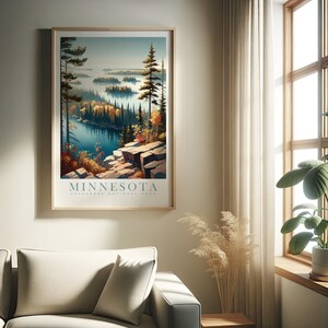 Minnesota Watercolor Print | Voyageurs Park | 50 US States Collection ...
