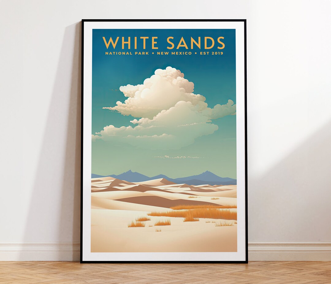 White Sands National Park Vintage Travel Poster, Print at Home | Wall ...