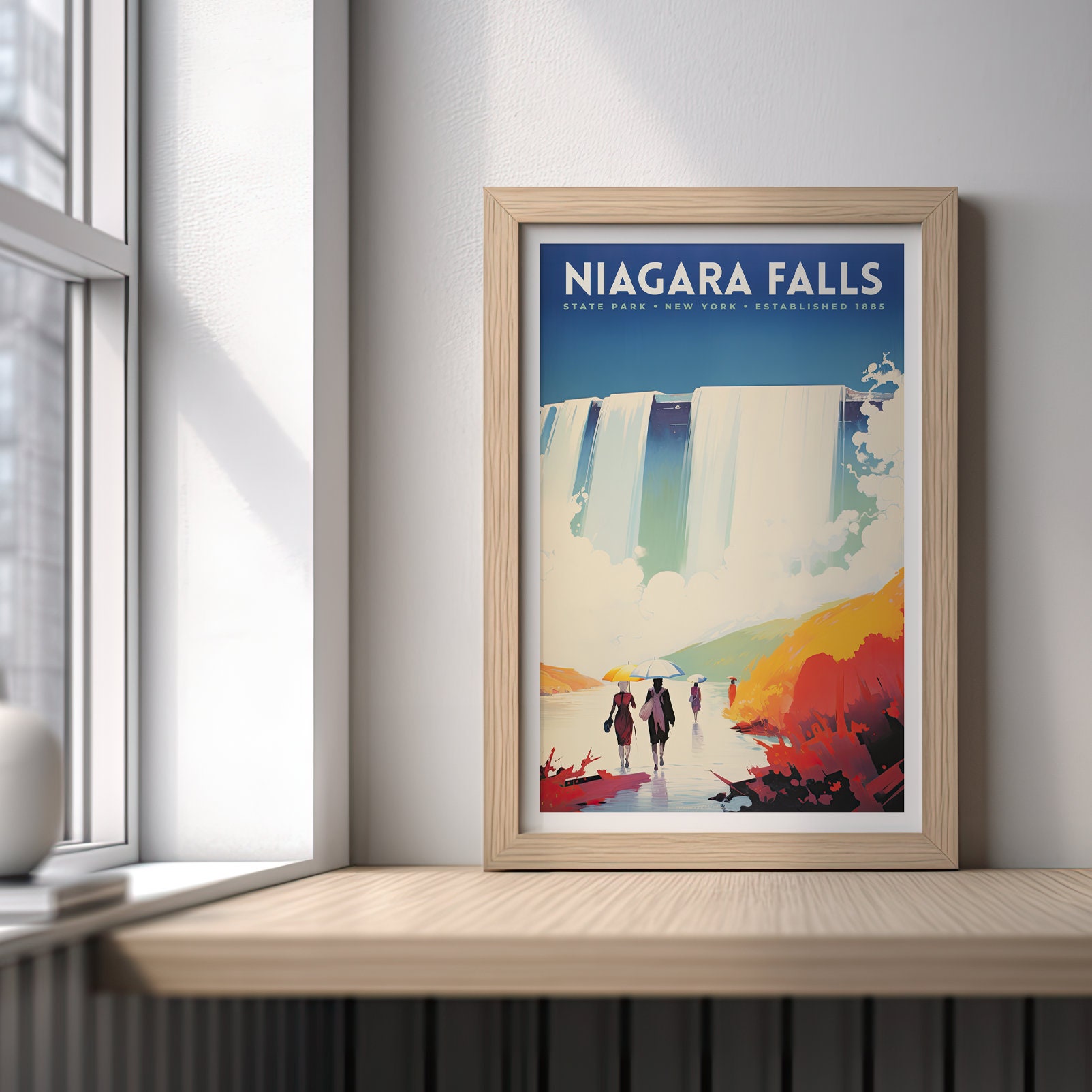 Niagara Falls State Park Vintage Travel Poster, Print at Home Wall Art ...