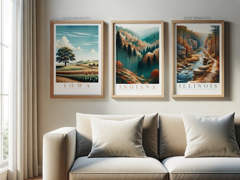 Indiana Watercolor Print | Hoosier Forest | 50 US States Collection ...