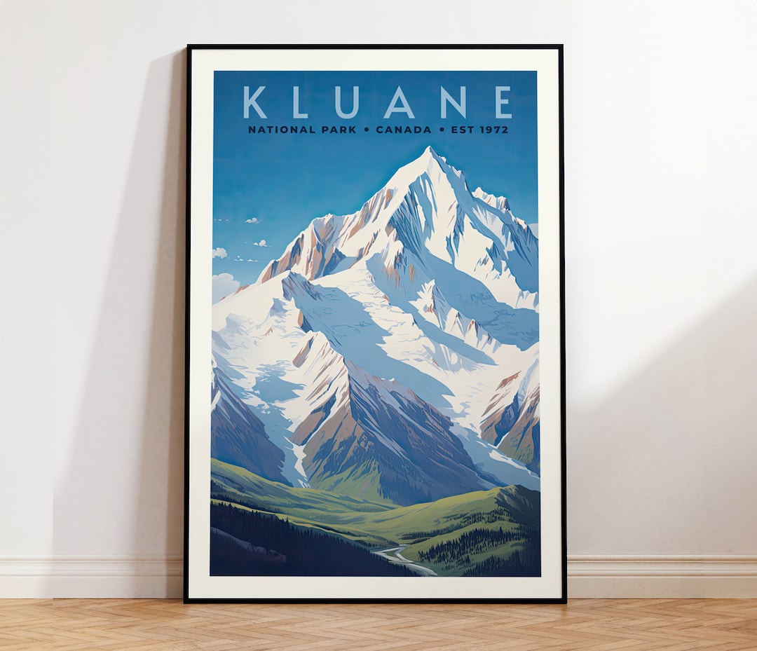 Kluane National Park Vintage Travel Poster, Print at Home | Wall Art ...