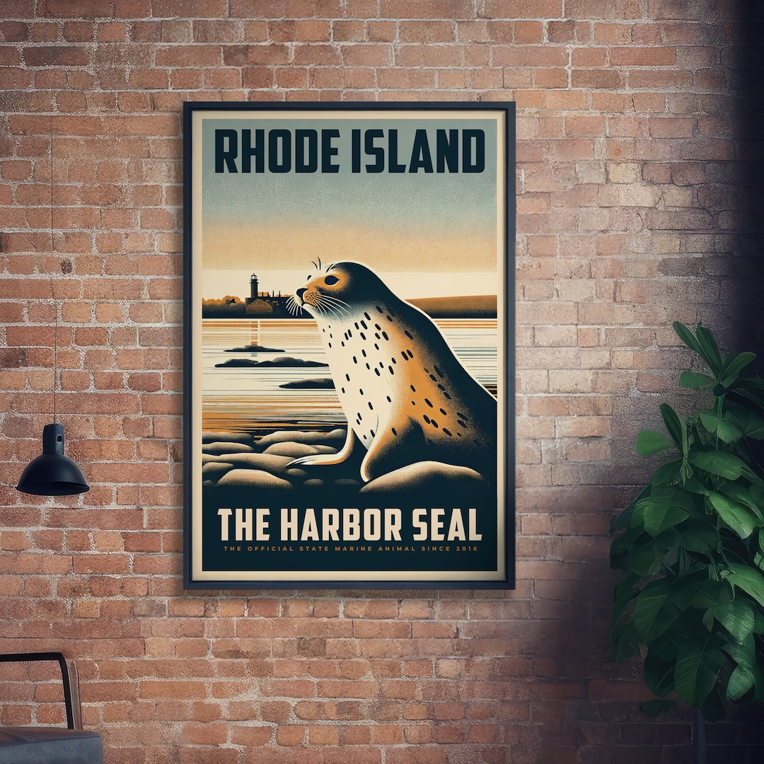 Rhode Island State Animal | Vintage Prints | Harbor Seal | Print at ...