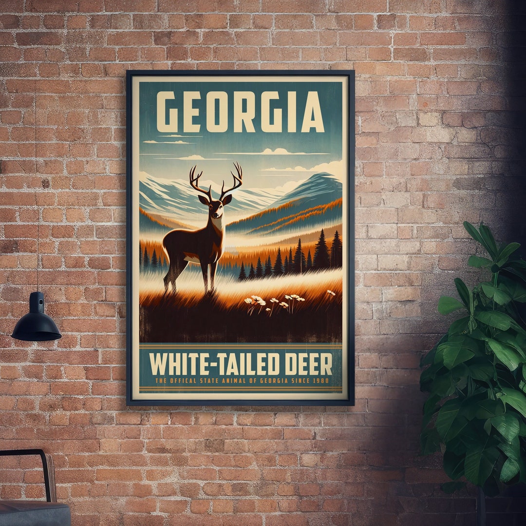 Georgia State Animal | Vintage Prints | White-tailed Deer | Print at ...