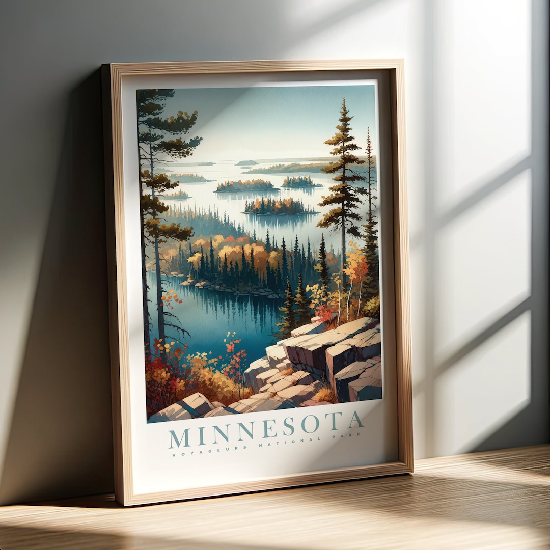 Minnesota Watercolor Print | Voyageurs Park | 50 US States Collection ...