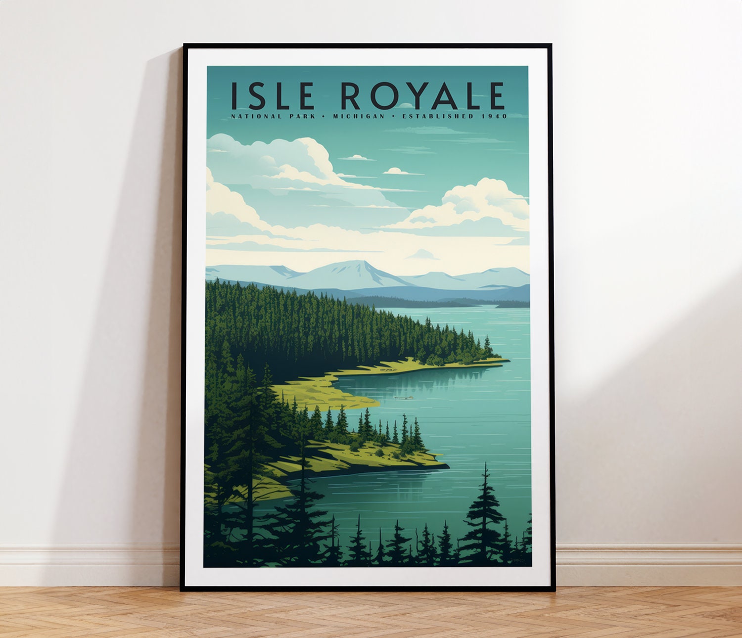 Isle Royale National Park Vintage Travel Poster, Print at Home Wall Art ...